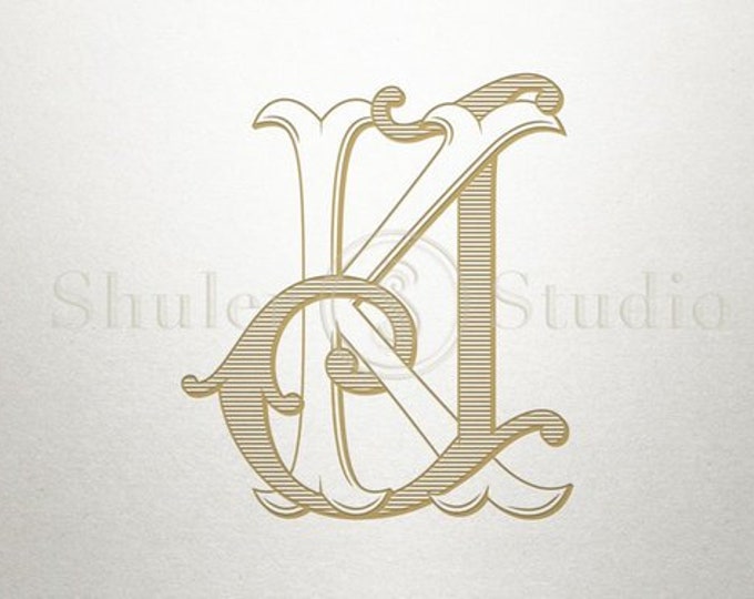 Wedding Monogram JK KJ Duogram Digital - Etsy