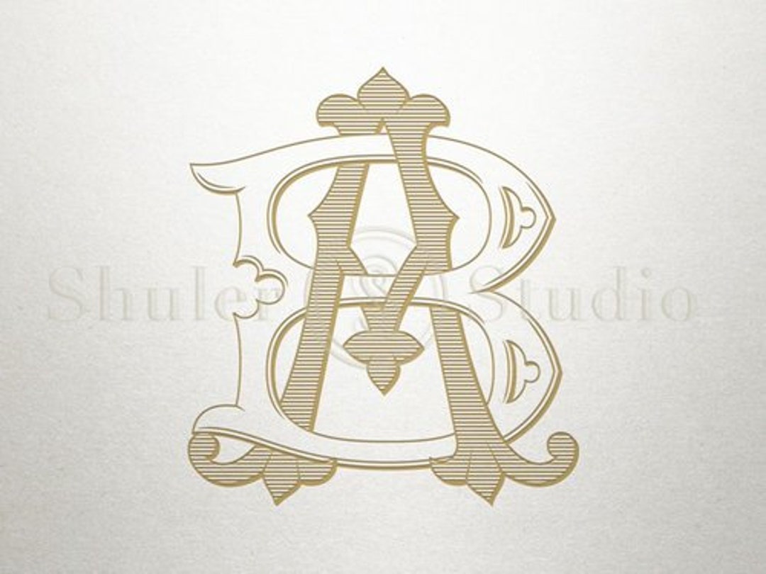 Custom Vintage Monogram - AB BA - Vintage Monogram - Digital - Etsy