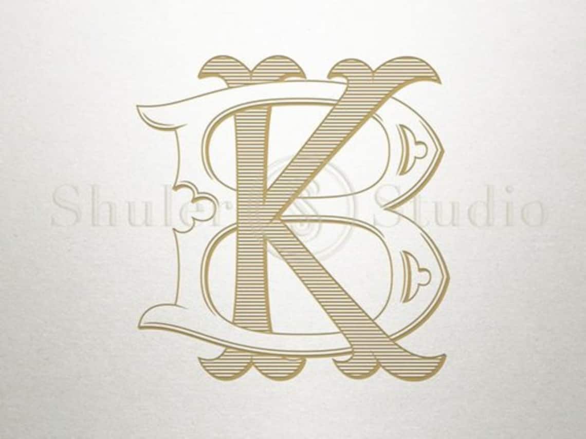 Custom Wedding Monogram - BK KB - Wedding Monogram - Vintage - Etsy