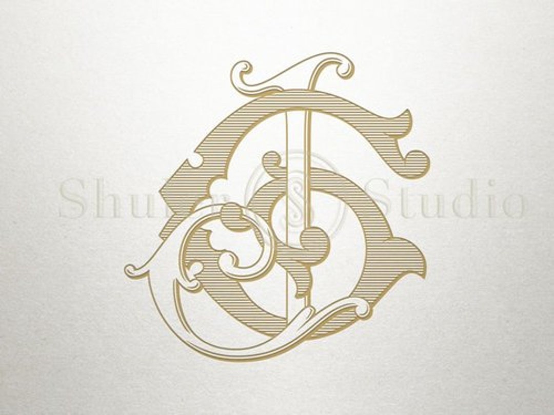 Wedding Monogram Logo - GJ JG - Monogram Logo - Digital - Etsy