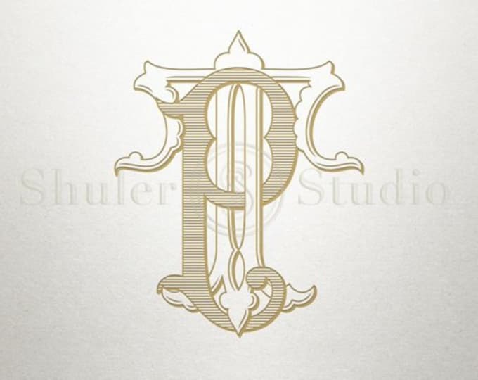 Interlocking Monogram Design PT TP Monogram Design - Etsy