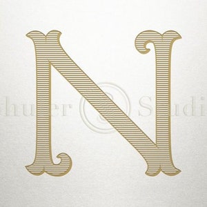 Single Vintage Letter N Vintage Letter Digital - Etsy