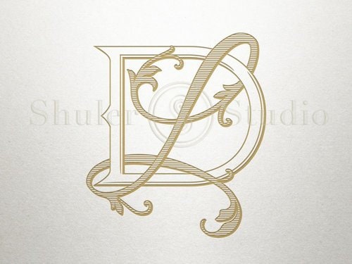 Wedding Monogram - DL LD - Interlocking Monogram - Digital - Etsy