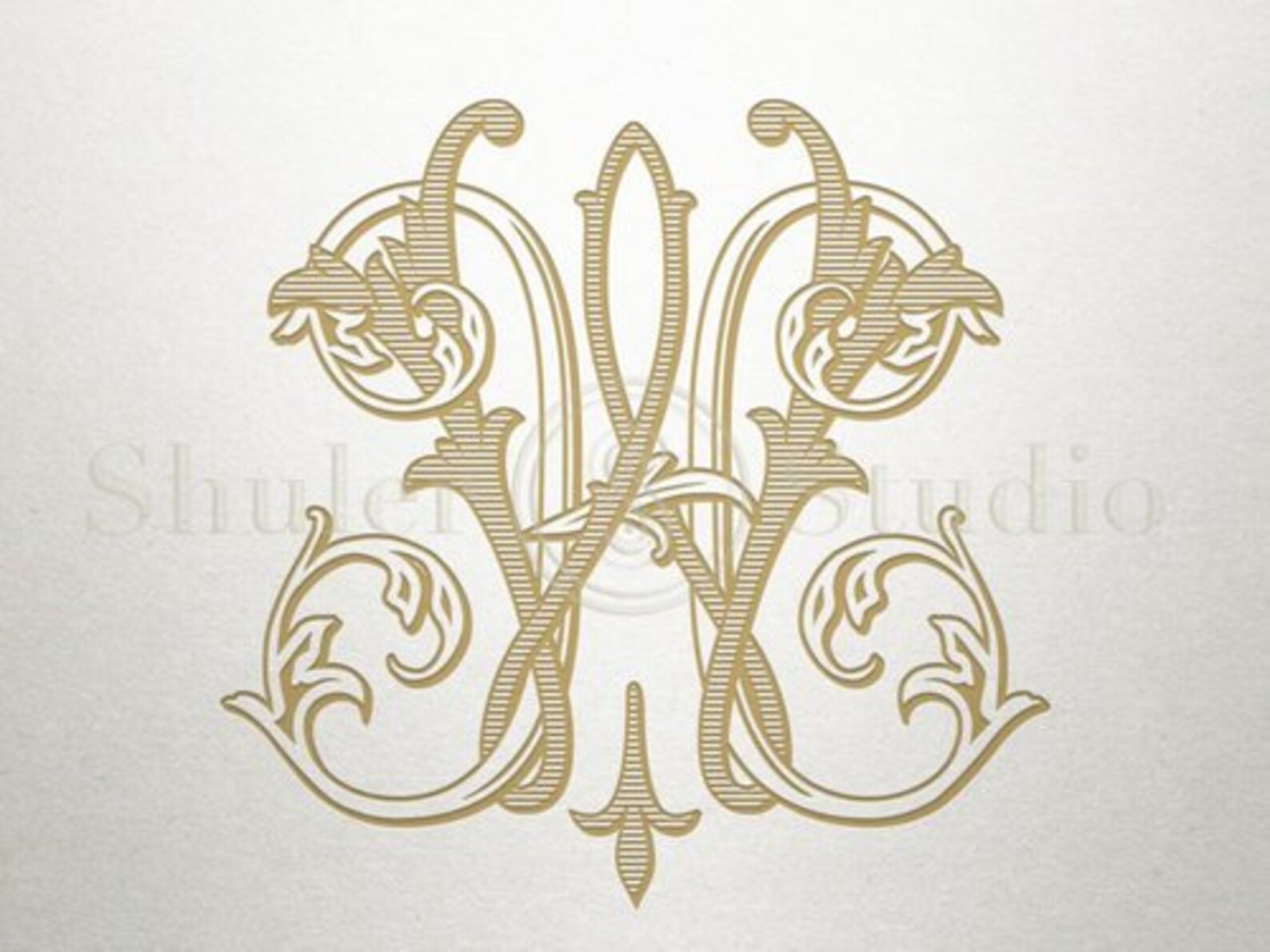 Digital Printable Monogram - HW WH - Printable Monogram - Interlocking ...