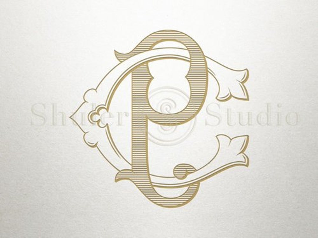 Wedding Printable Monogram - CP PC - Printable Monogram - Vintage - Etsy
