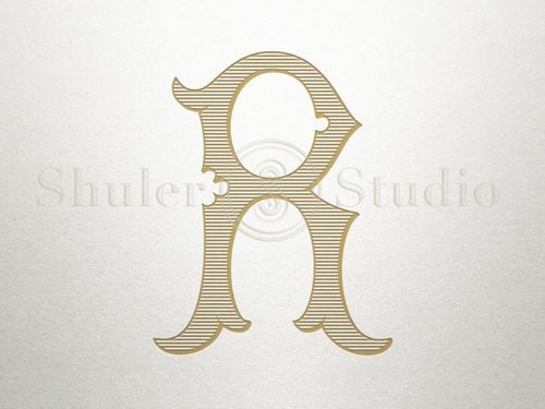 Digital Monogram Letter - R - Vintage - Etsy