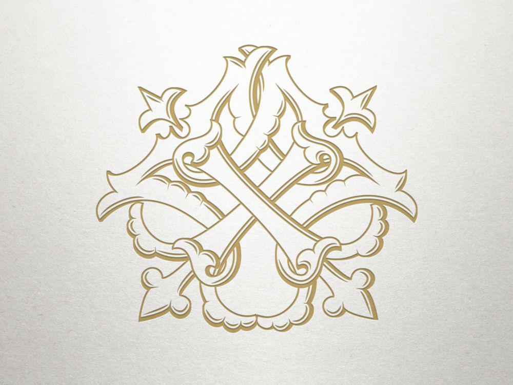 Vintage Monogram Design TT Vintage Monogram Digital | Etsy