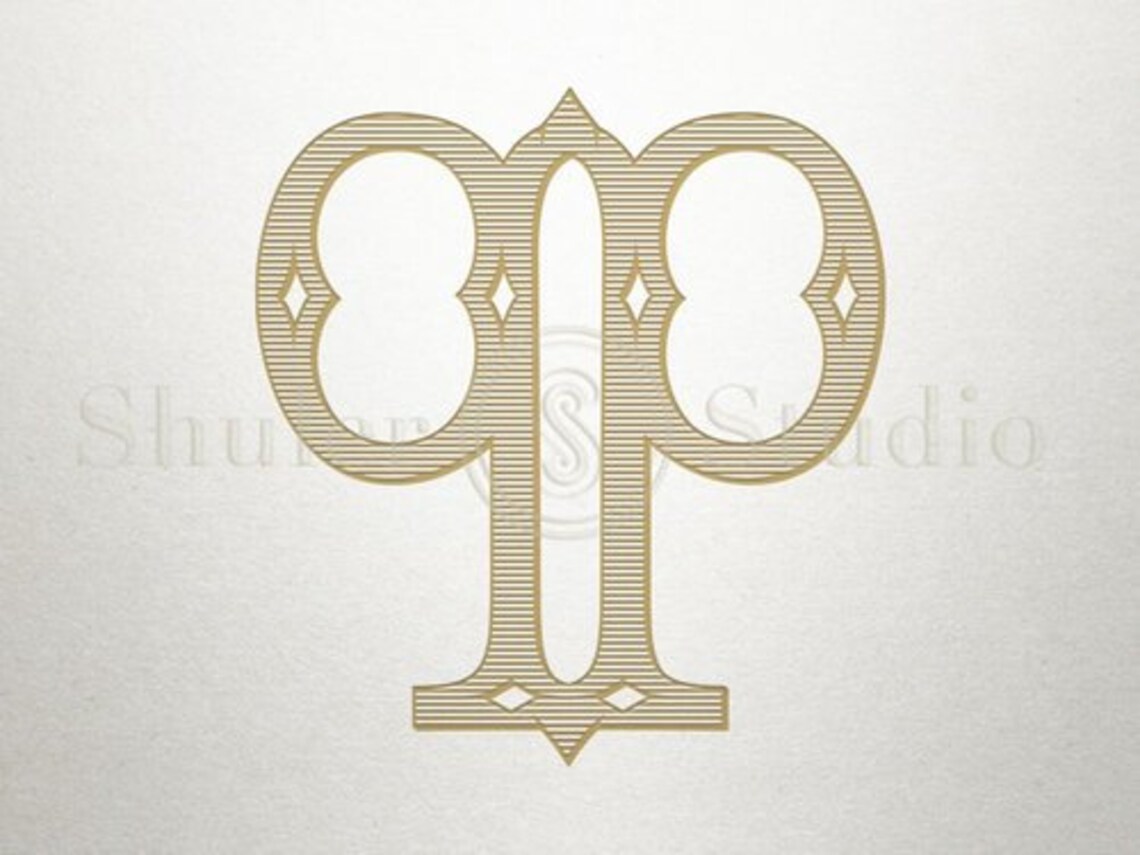 Wedding Monogram Logo -PP - Monogram Logo - Digital - Etsy