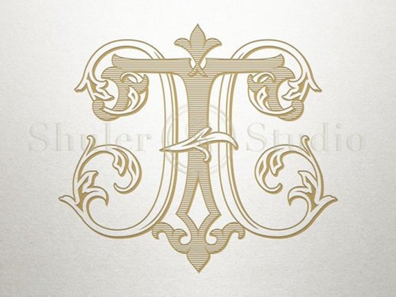 Wedding Monogram Alphabet HT TH Duogram Digital - Etsy