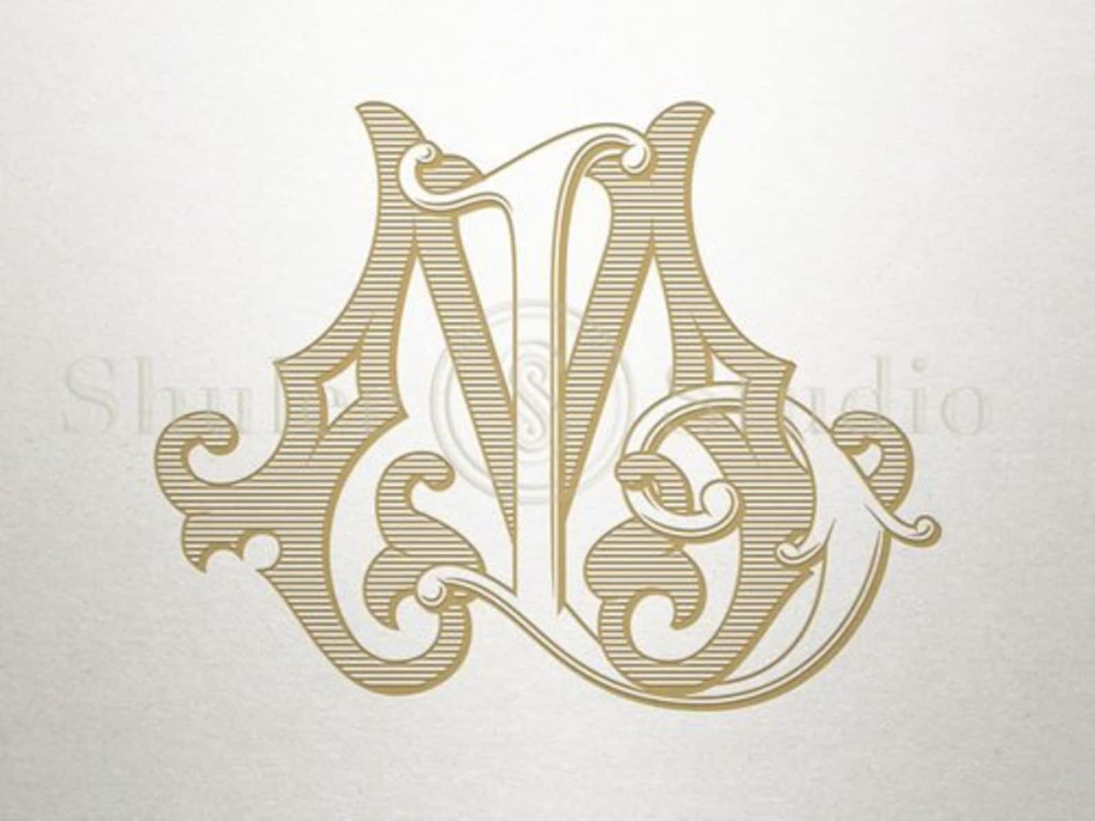 Interlocking Wedding Monogram - LM ML - Interlocking Monogram - Digital ...