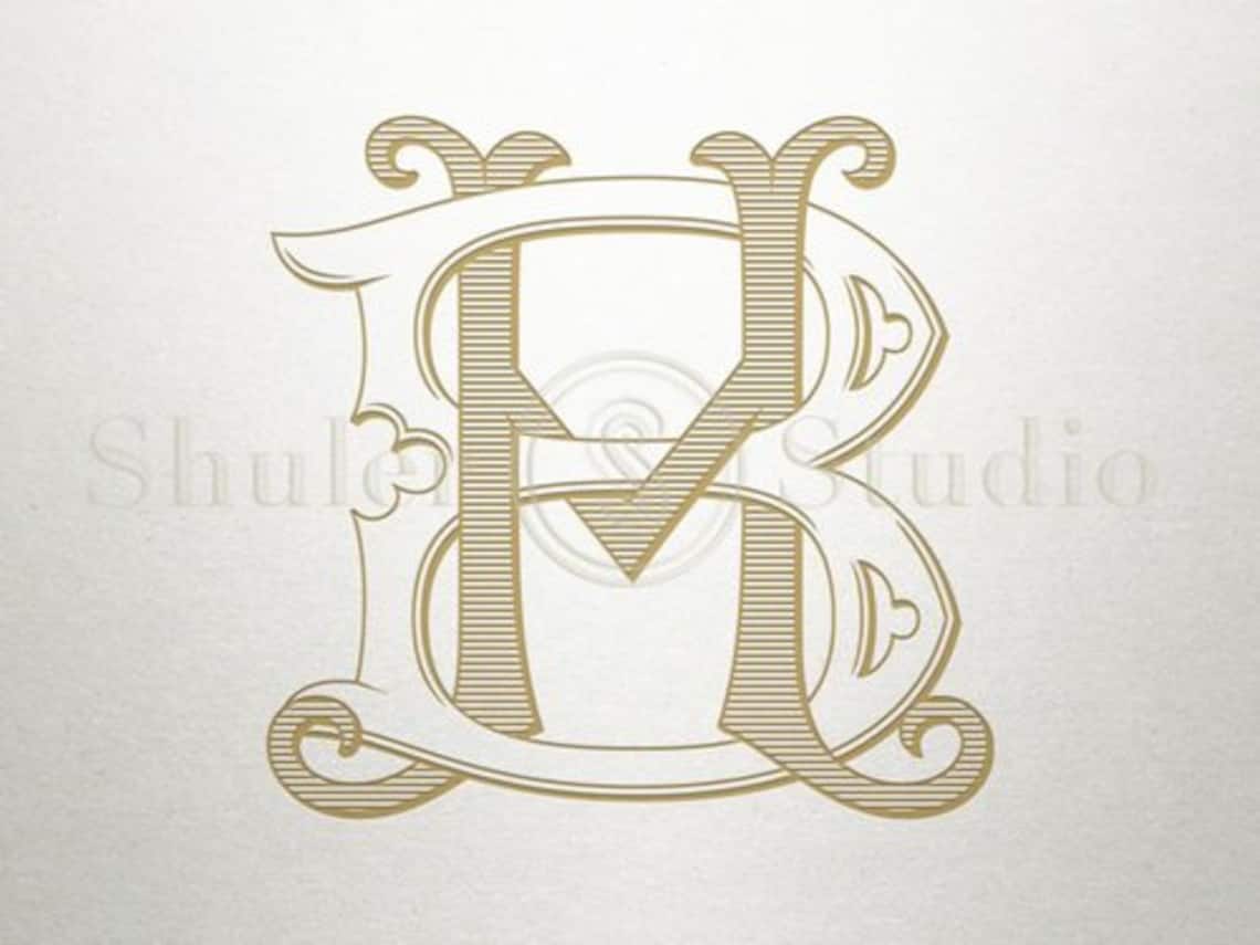 Interlocking Monogram Font - BH HB - Monogram Font - Interlocking - Etsy