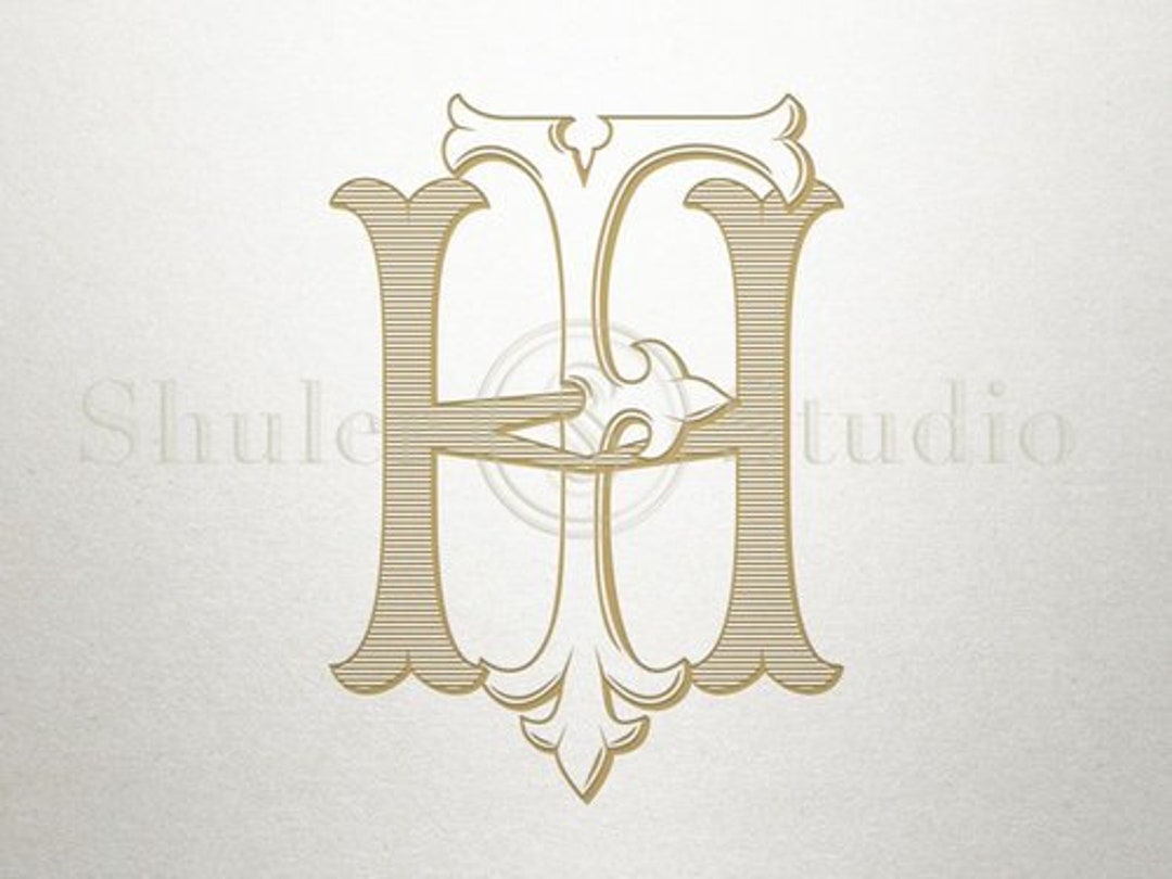 Custom Vintage Monogram - FH HF - Vintage Monogram - Digital - Etsy