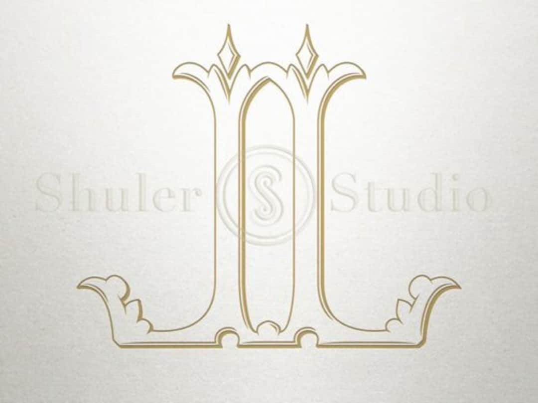 Illustration Font Monogram - LL - Illustration Font - Vintage - Etsy