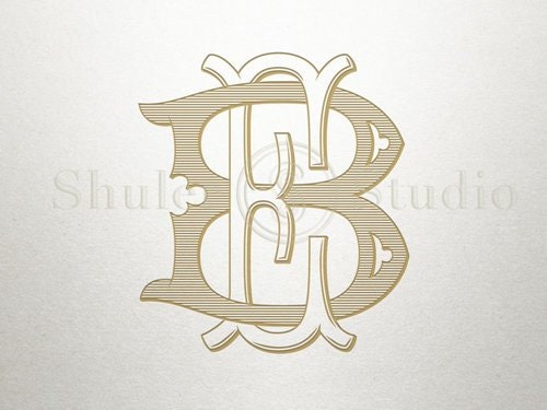 Wedding Monogram Design - BE EB - Wedding Monogram - Vintage - Etsy