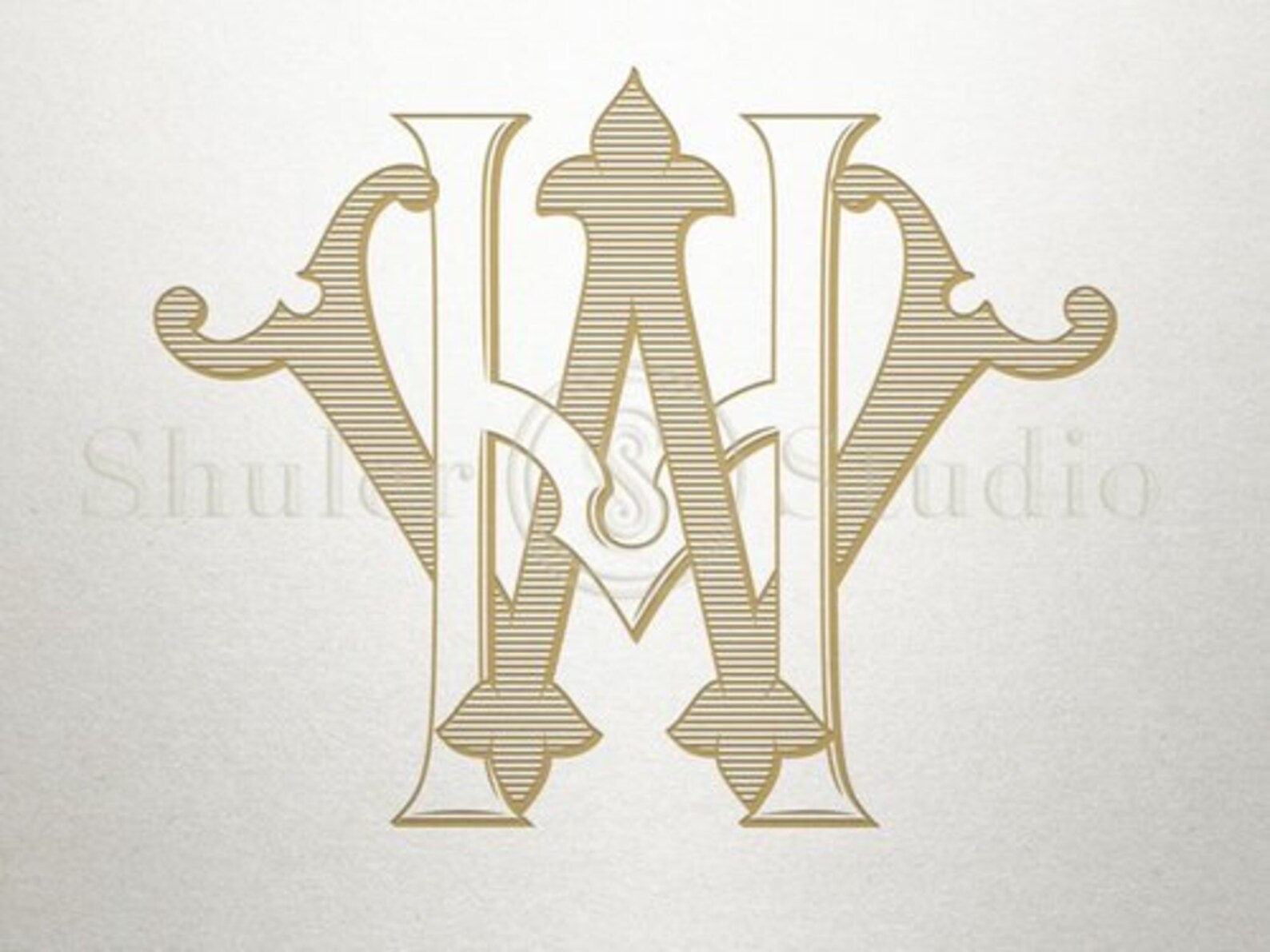 Wedding Monogram - HW WH - Interlocking Monogram - Digital - Etsy