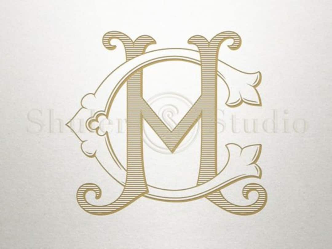 Digital Monogram Design - CH HC - Digital Monogram - Vintage - Etsy