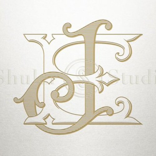 Digital Wedding Monogram EJ JE Monogram Logo Vintage - Etsy