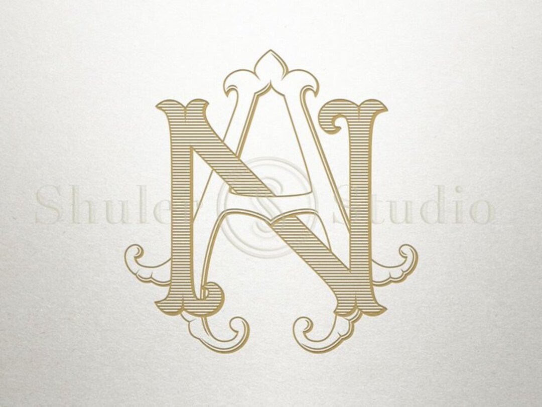 Interlocking Monogram Design - AN NA - Interlocking Monogram - Vintage ...