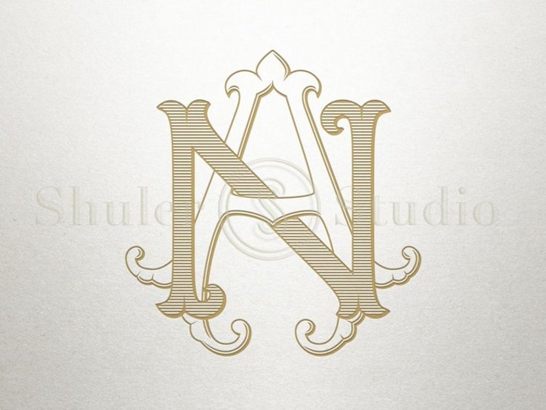 Interlocking Monogram Design - AN NA - Interlocking Monogram - Vintage ...