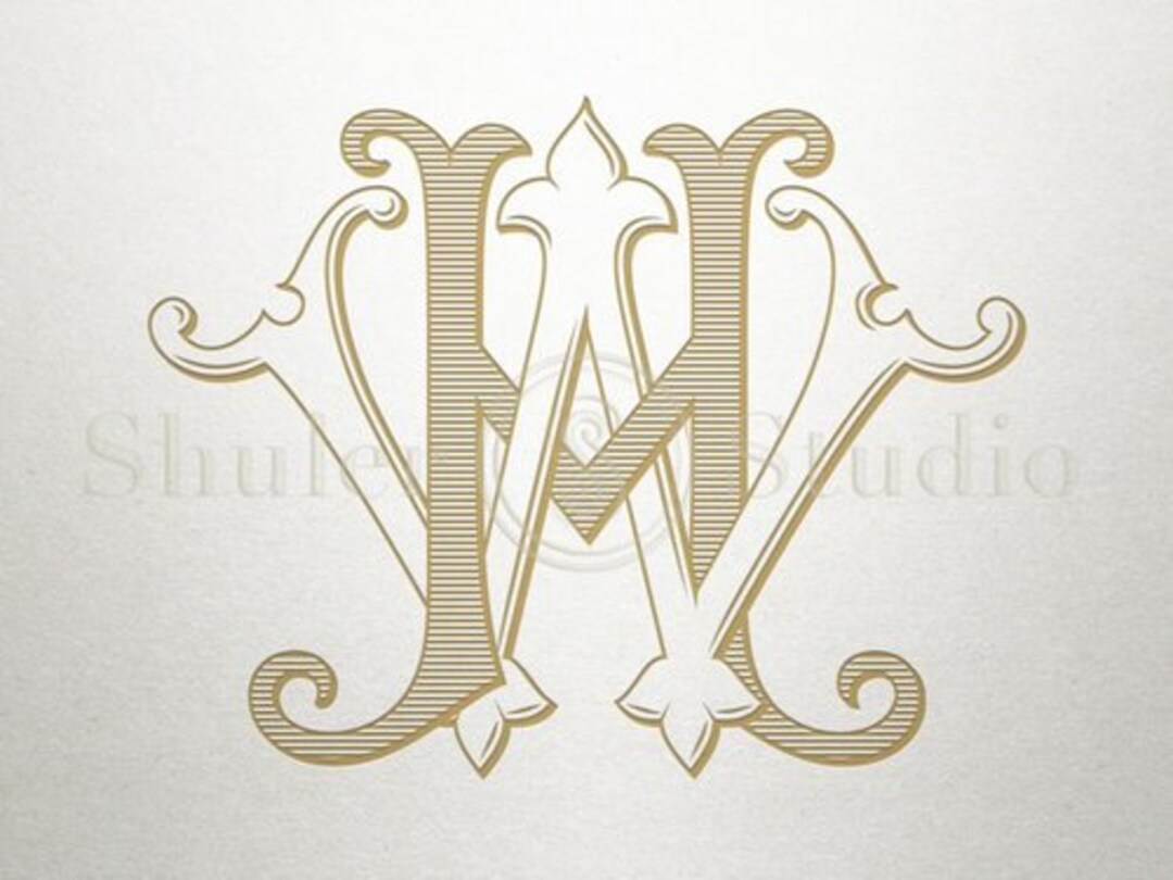 Interlocking Wedding Monogram - HW WH Monogram - Interlocking Wedding ...