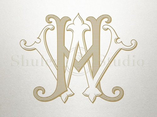 Interlocking Wedding Monogram - HW WH Monogram - Interlocking Wedding ...