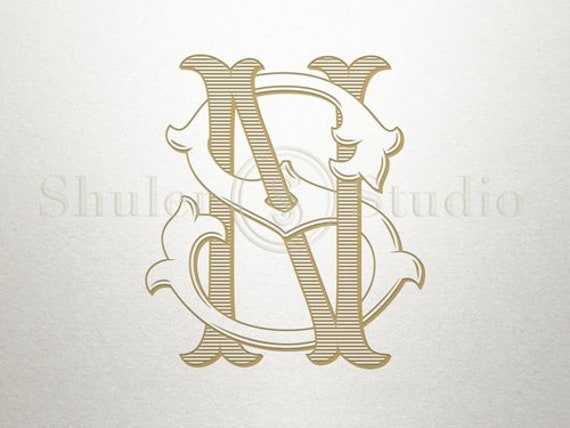 Custom Monogram Design NS SN Custom Monogram Vintage | Etsy