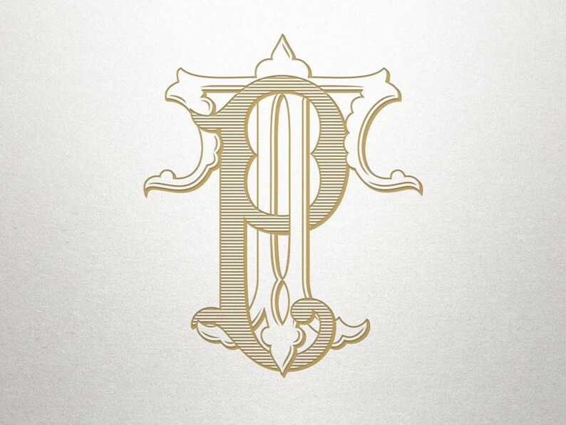 Interlocking Monogram Design PT TP Monogram Design | Etsy