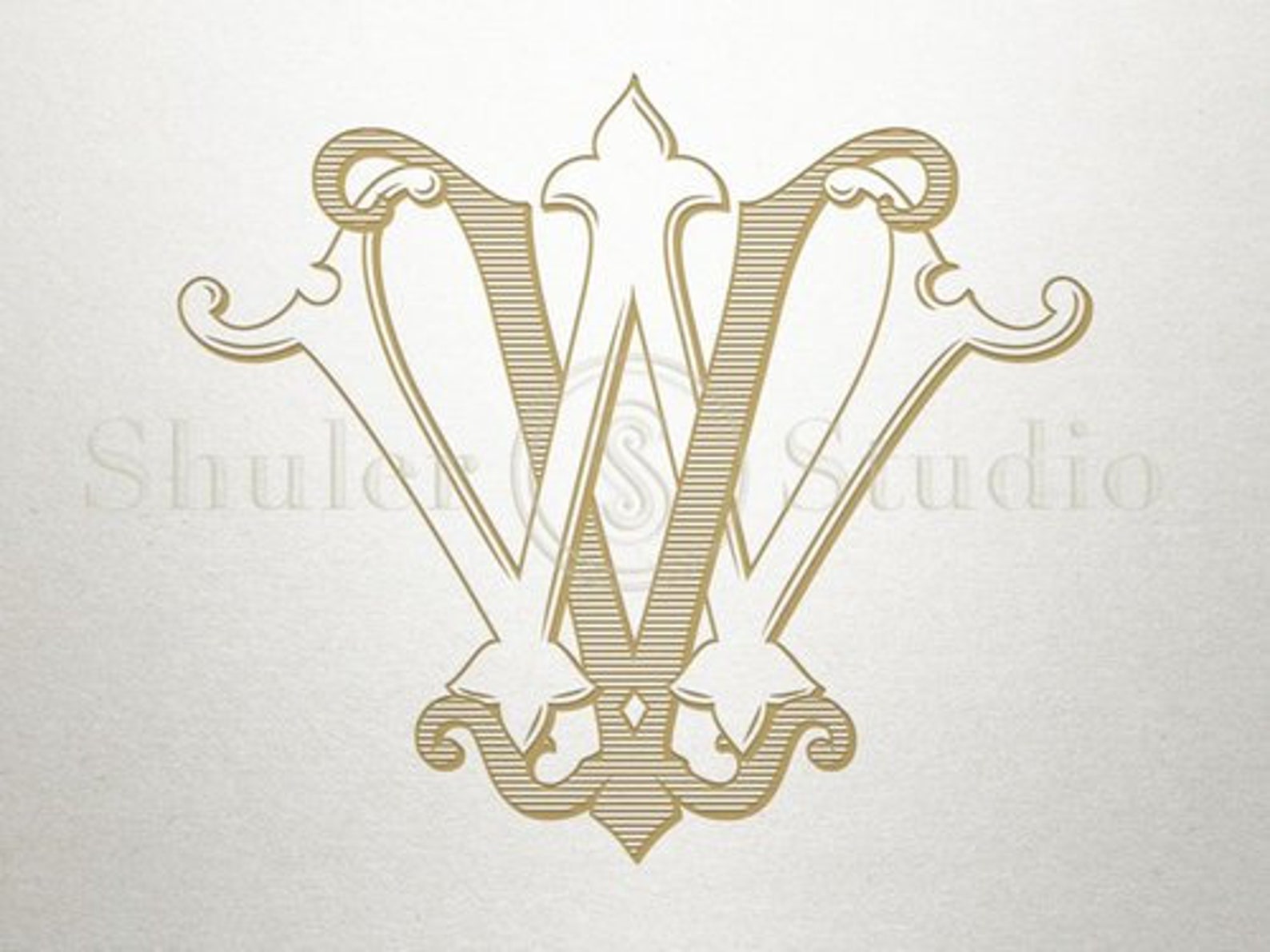 Custom Bridal Monogram - VW WV - Bridal Monogram - Vintage - Etsy