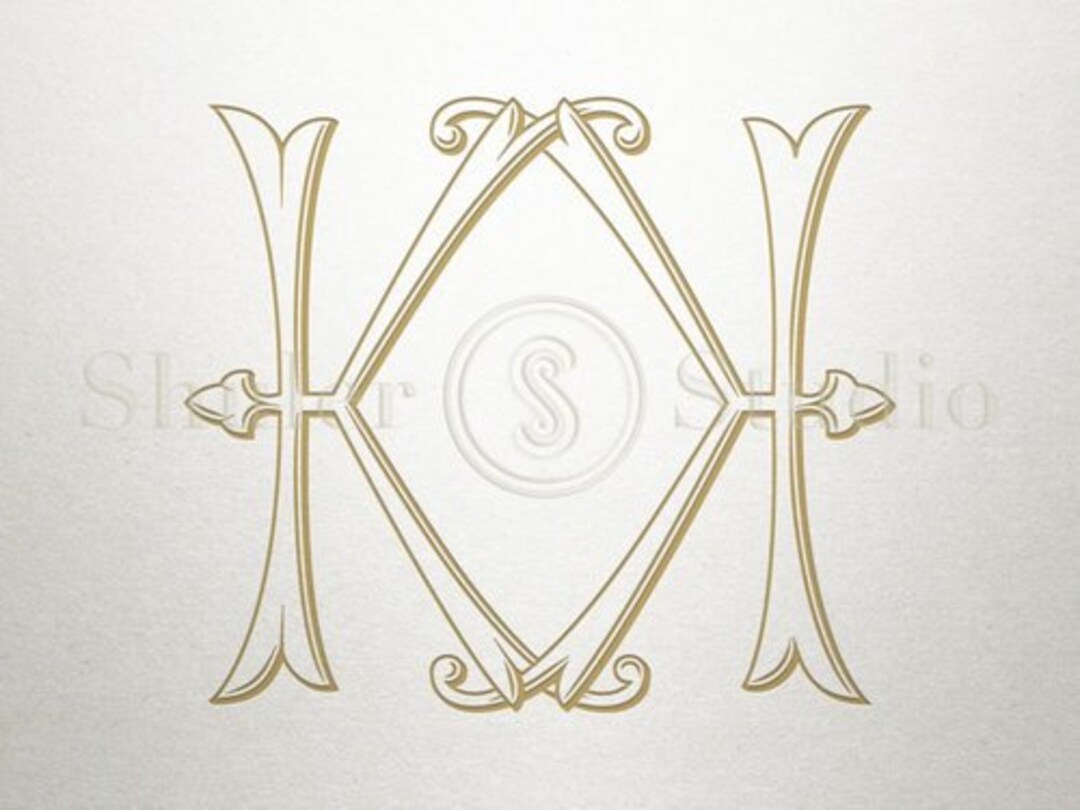 Custom Bridal Monogram - KK - Bridal Monogram - Vintage - Etsy