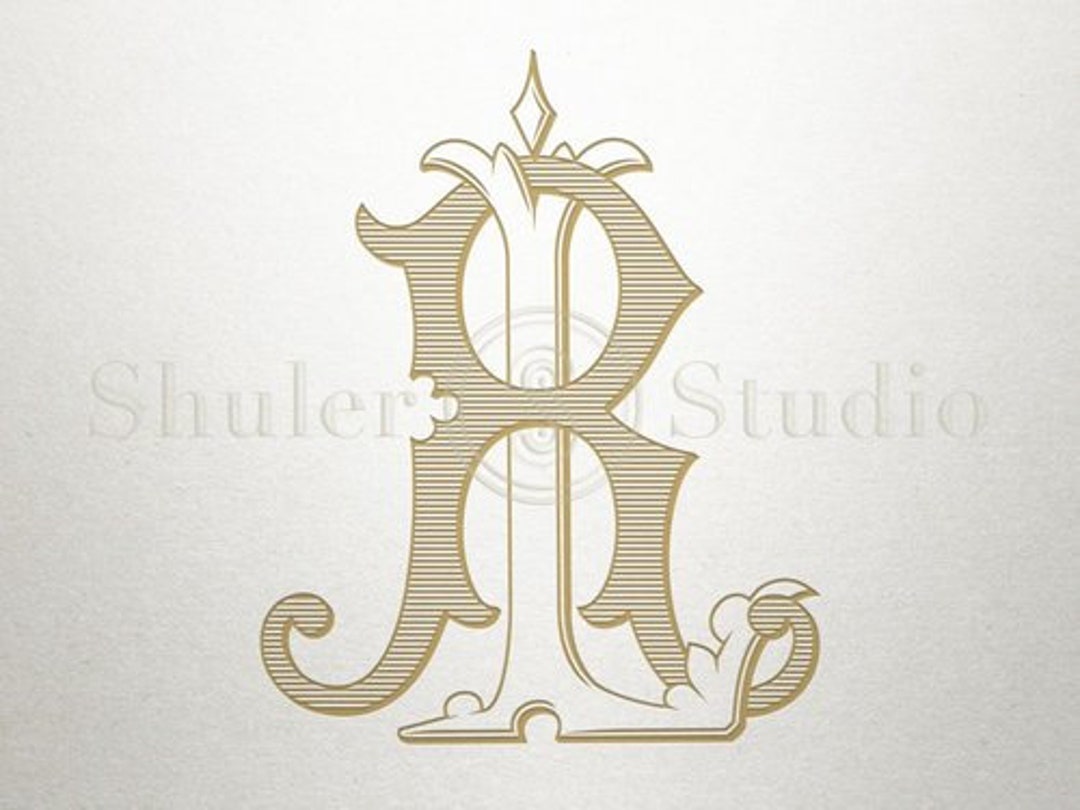 Ornate Monogram Design - LR RL - Ornate Monogram - Antique - Etsy
