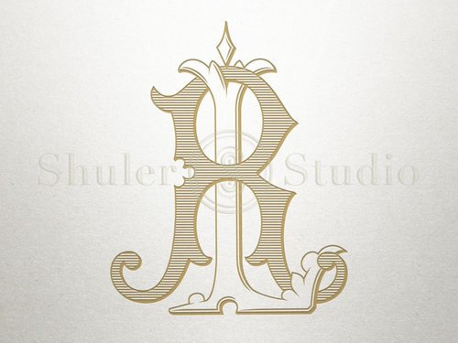 Ornate Monogram Design - LR RL - Ornate Monogram - Antique - Etsy