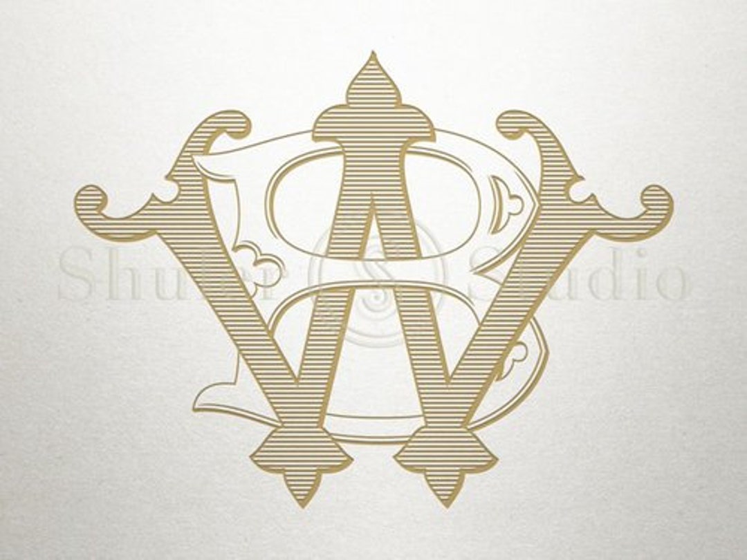 Custom Wedding Monogram - BW WB - Wedding Monogram - Vintage - Etsy