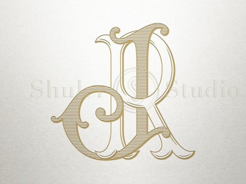 Wedding Initials Logo - JR RJ - Wedding Initials - Vintage - Etsy