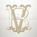 Interlocking Wedding Monogram RV VR Wedding Monogram Vintage - Etsy