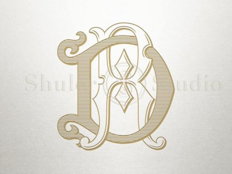Custom Bridal Monogram - DR RD - Bridal Monogram - Vintage - Etsy