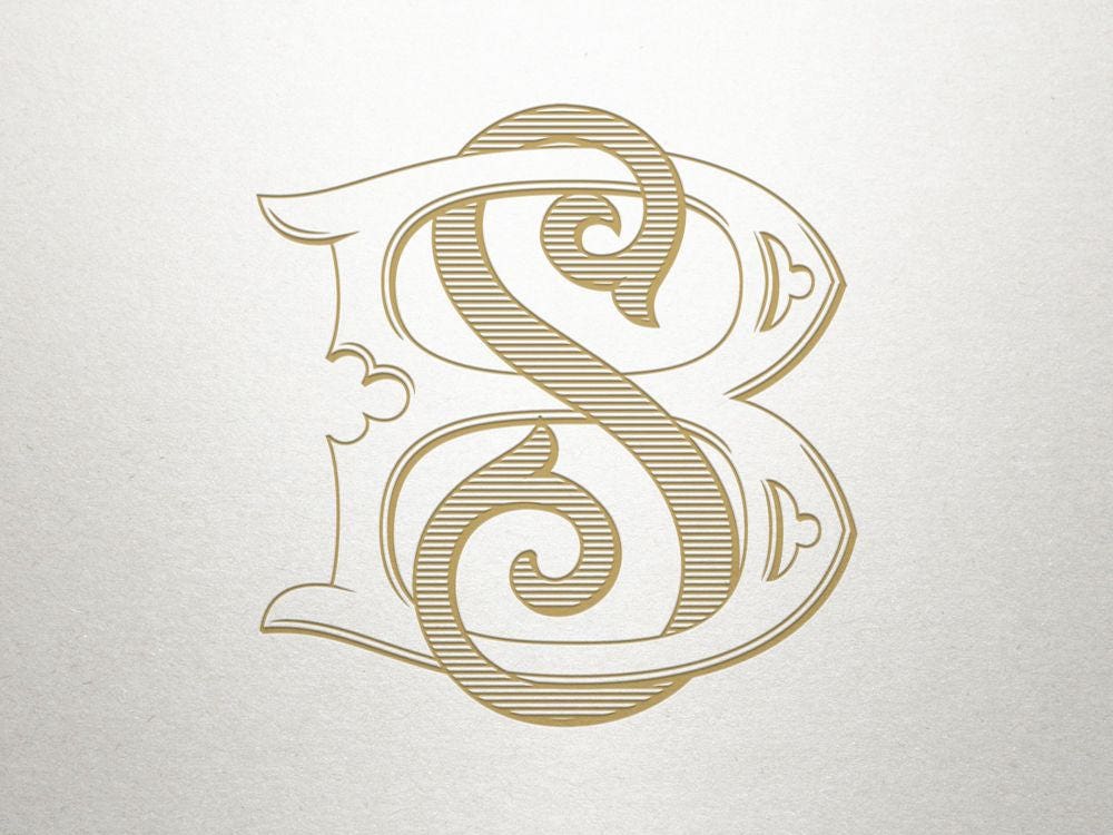 Wedding Logo Design BS SB Wedding Logo Digital | Etsy