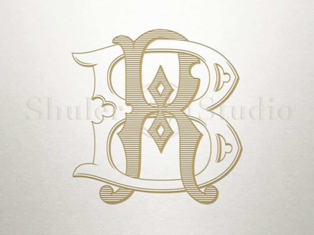 Digital Wedding Monogram - BR RB - Wedding Monogram - Vintage - Etsy
