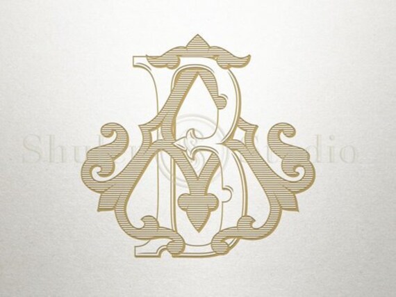 Interlocking Wedding Monogram AB BA Wedding Monogram | Etsy
