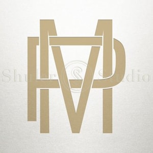Interlocking Logo Design MP PM Interlocking Logo Digital - Etsy Israel