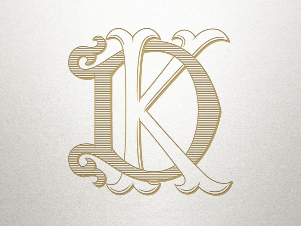 Interlocking Monogram Font DK KD Monogram Font | Etsy
