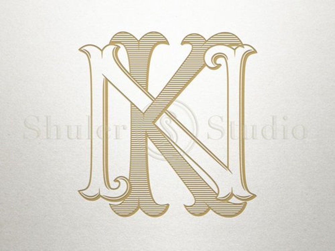 Vintage Interlocking Monogram - KN NK - Interlocking Monogram - Digital ...