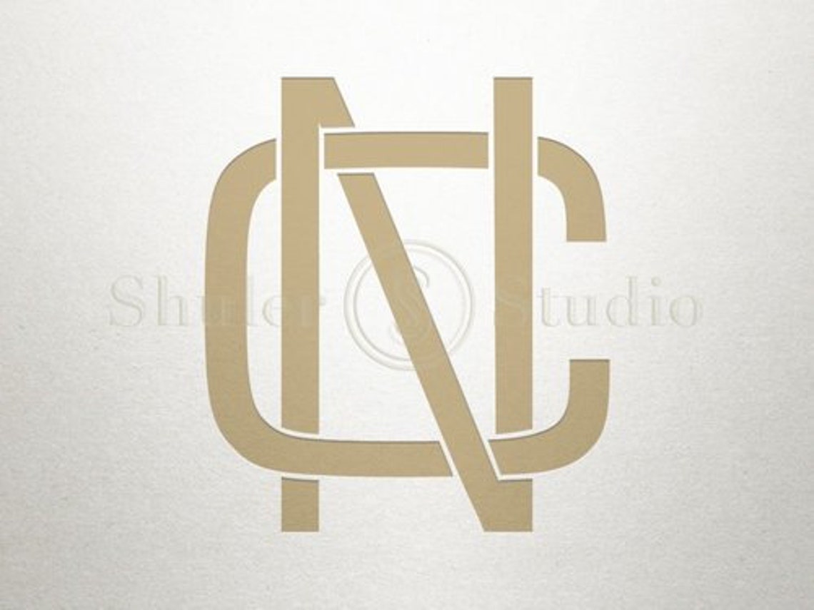 Monogram Logo Design CN CN Monogram Logo Digital - Etsy