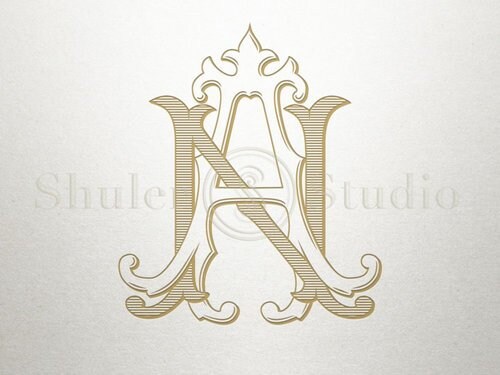 Vintage Wedding Monogram - AN NA - Wedding Monogram - Digital - Etsy