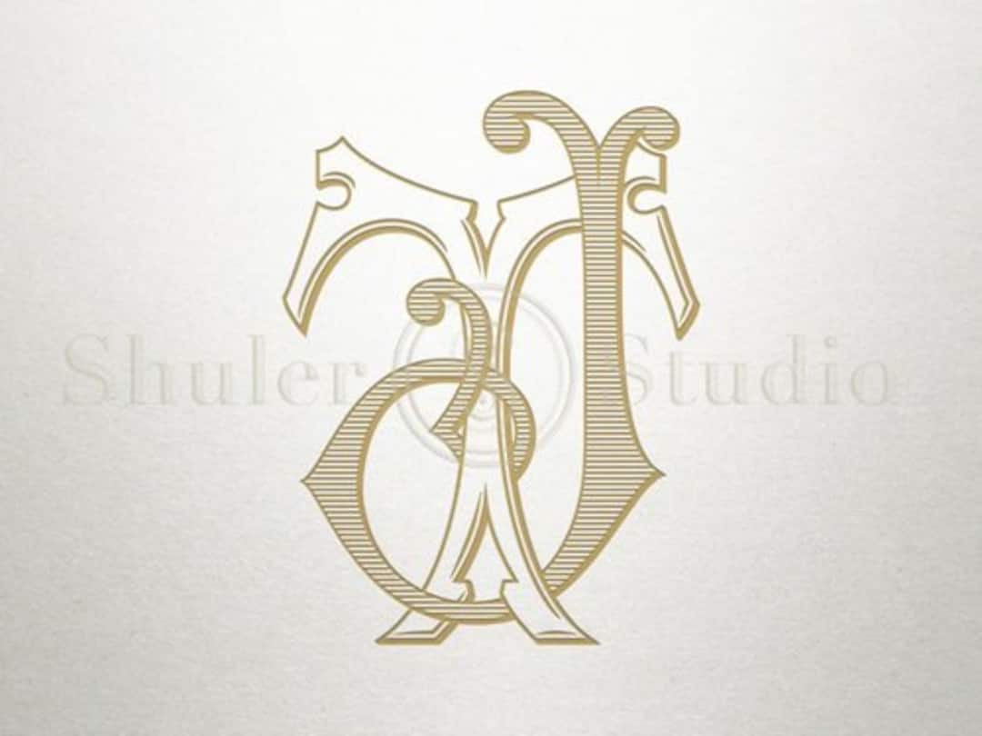 Digital Wedding Monogram - JT TJ - Interlocking Monogram - - Etsy