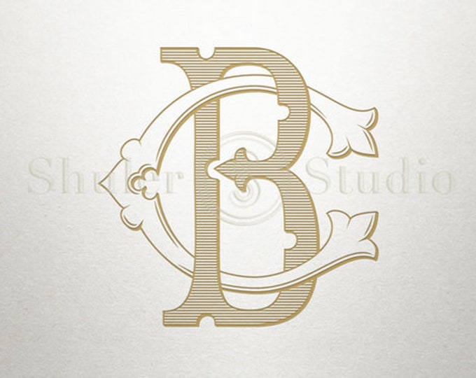 Interlocking Monogram Design BC CB Monogram Design Vintage - Etsy