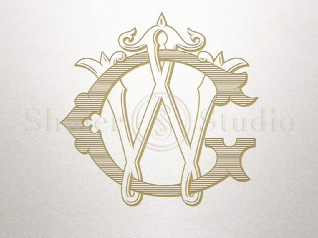 Custom Monogram Design - GW WG - Custom Monogram - Vintage - Etsy
