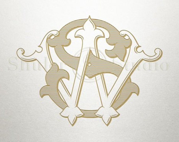 Wedding Monogram SW WS Interlocking Monogram Digital - Etsy