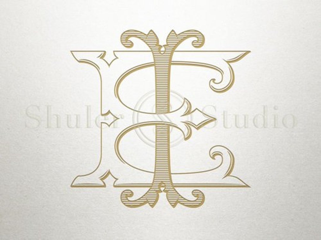 Custom Vintage Monogram - EI IE - Vintage Monogram - Digital - Etsy