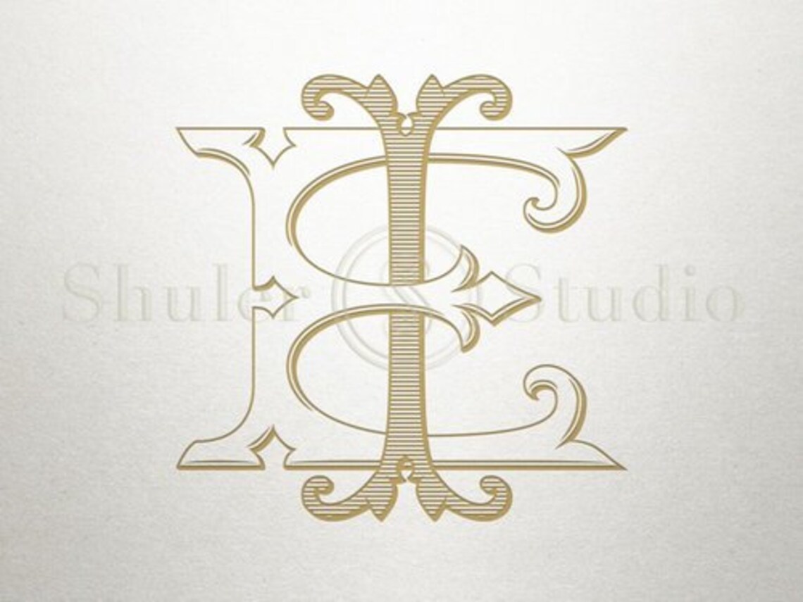 Custom Vintage Monogram - EI IE - Vintage Monogram - Digital - Etsy