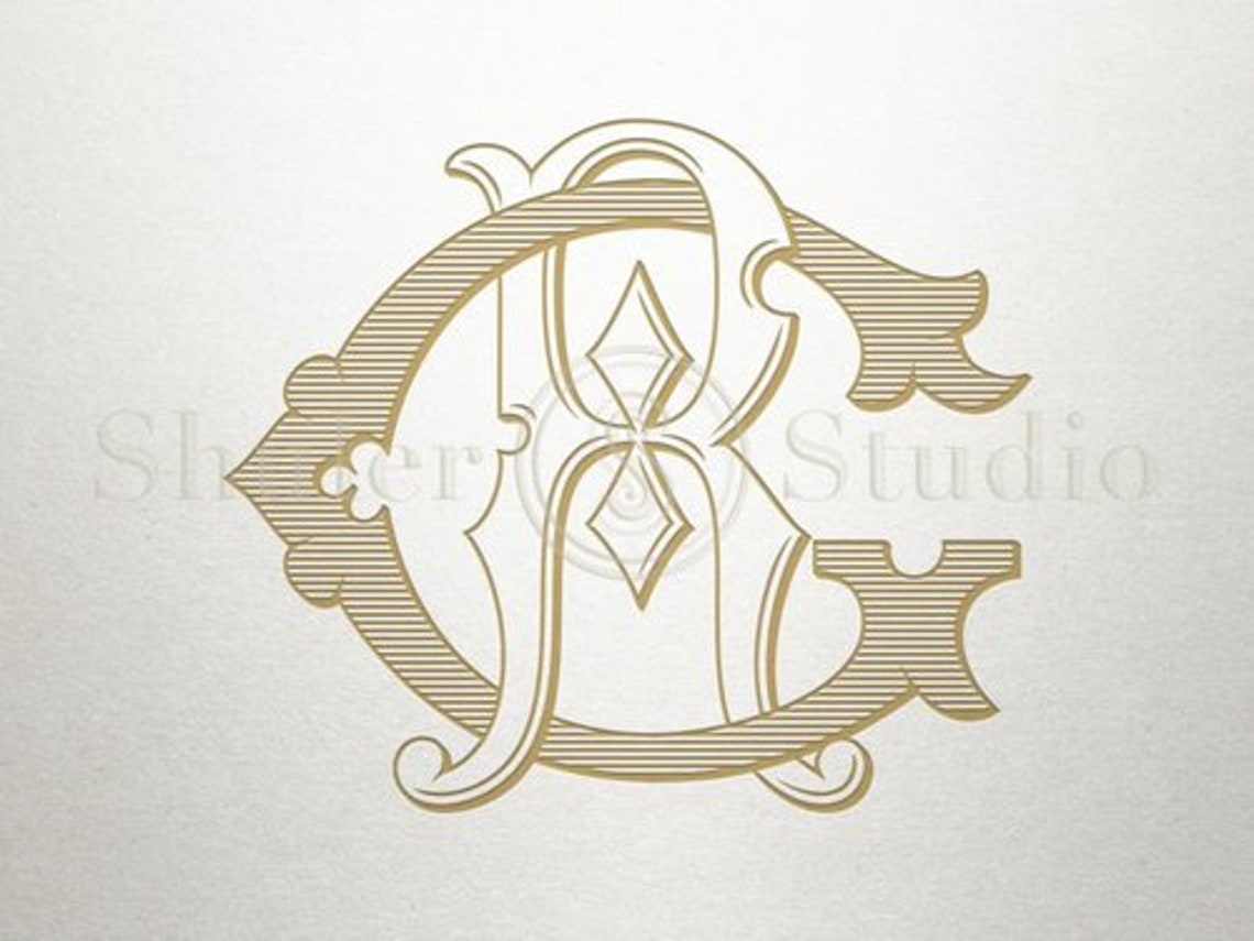 Interlocking Monogram Design - GR RG - Monogram Design - Vintage - Etsy